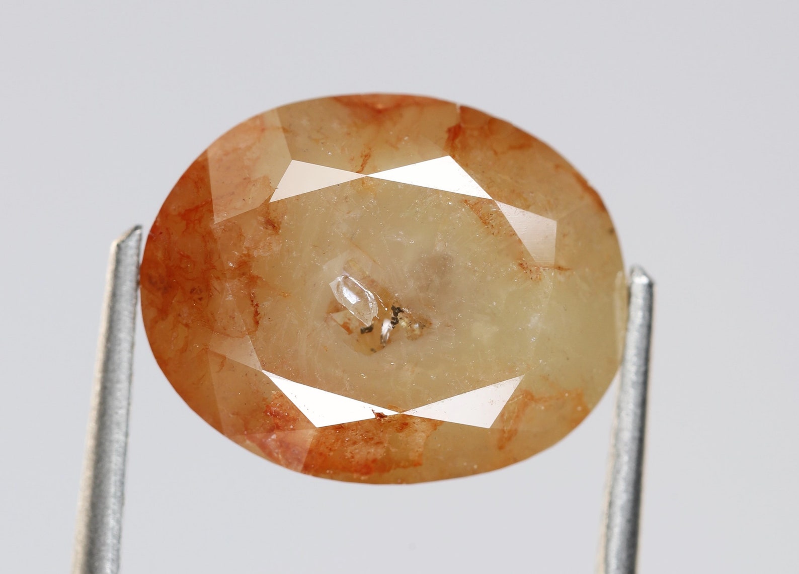 6.71 Ct, 12.7 X 10.2 X 7.5 MM, Natural Loose Diamond Peach Color Oval ...