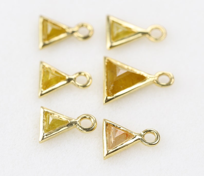 10K Yellow Gold Metal Yellow Color Antique Triangle Shape - Etsy
