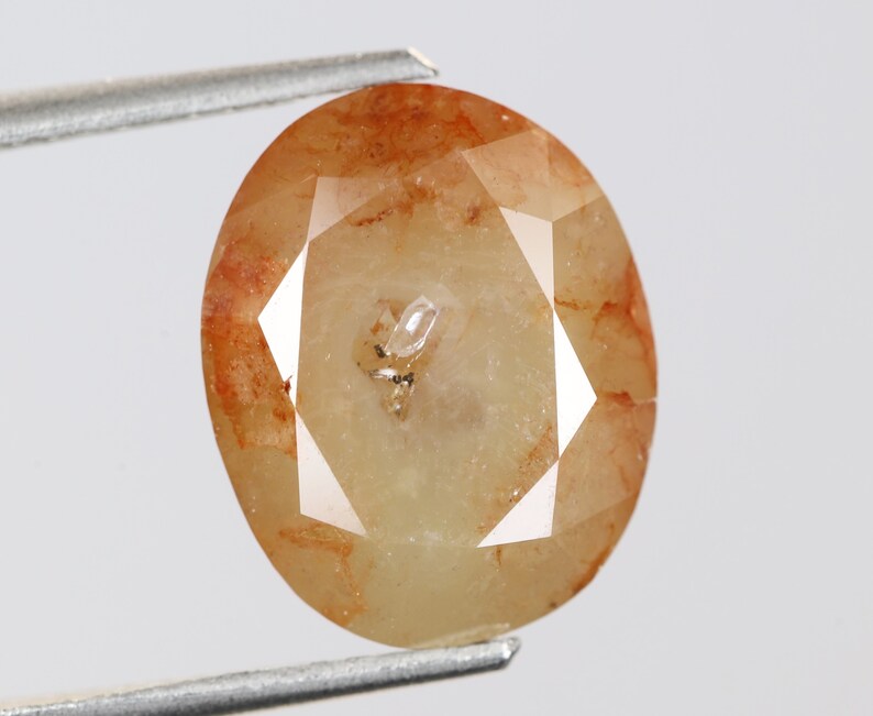 6.71 Ct, 12.7 X 10.2 X 7.5 MM, Natural Loose Diamond Peach Color Oval ...