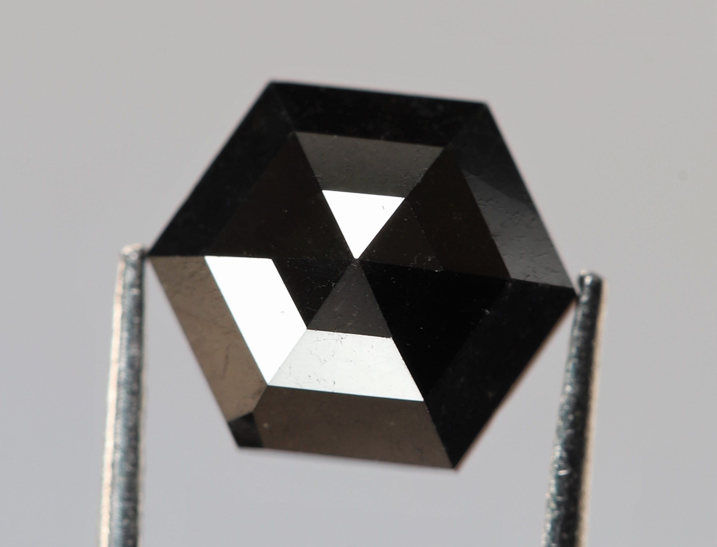 1.32 Ct 8.2 X 7.1 X 2.9 MM Loose Diamond Black Color Hexagon | Etsy