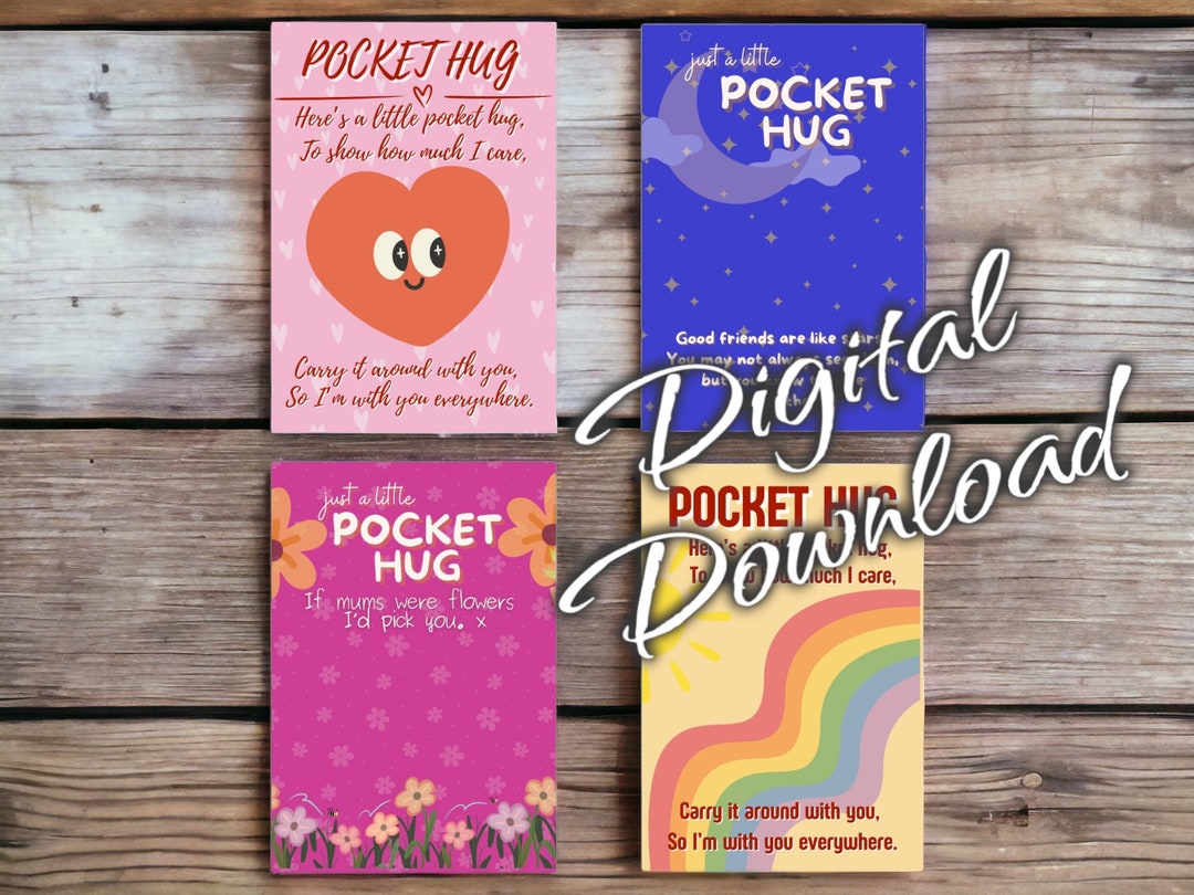 Pocket Hug Card PNG, Pocket Hug Template, Commercial Use PNG, Printable ...