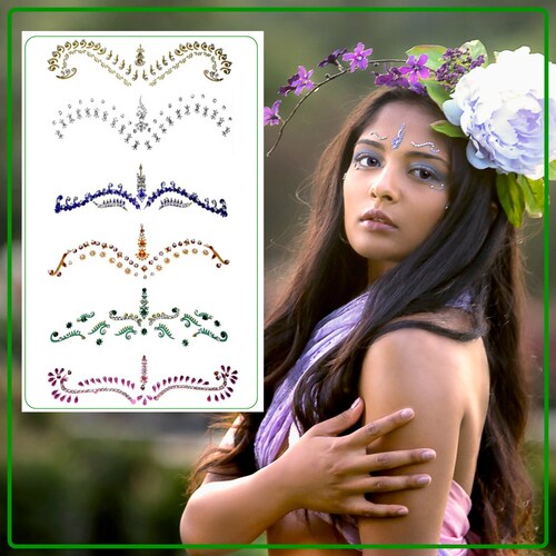 Huge BINDI Pack-gold Face Jewel Face Gem Gold Stick on - Etsy