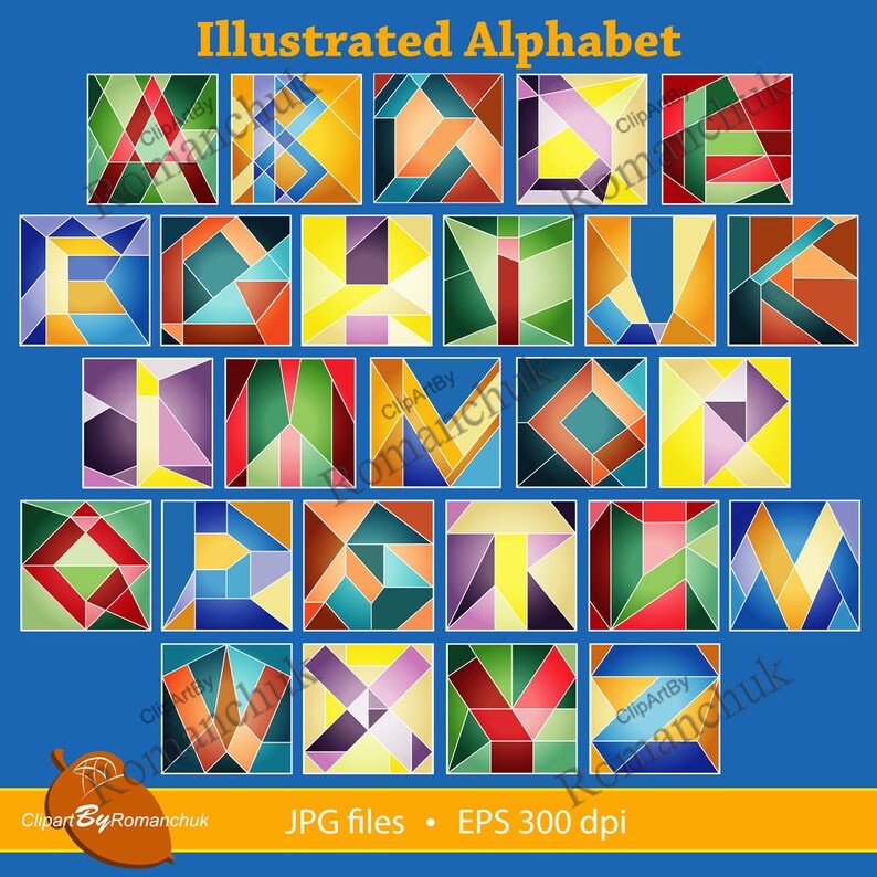 Abecedario clipart. Alfabeto ilustrado de la enseñanza. - Etsy México