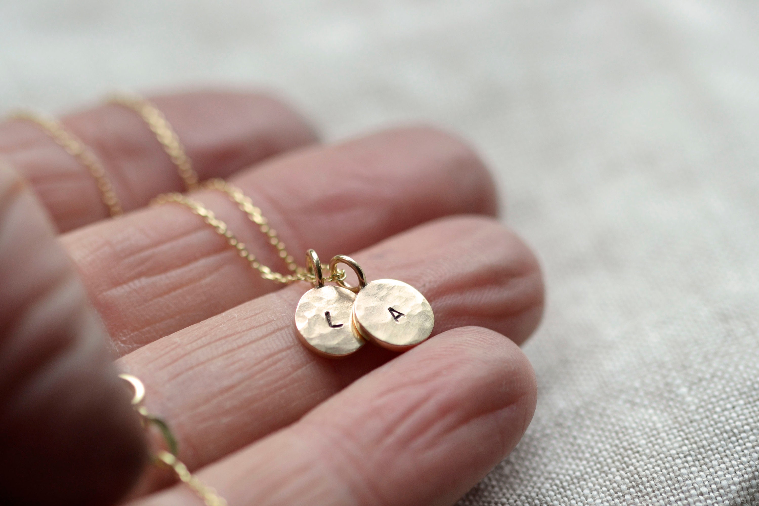 Solid Gold Disc Necklace Recycled 9ct Gold Dot Pendant | Etsy
