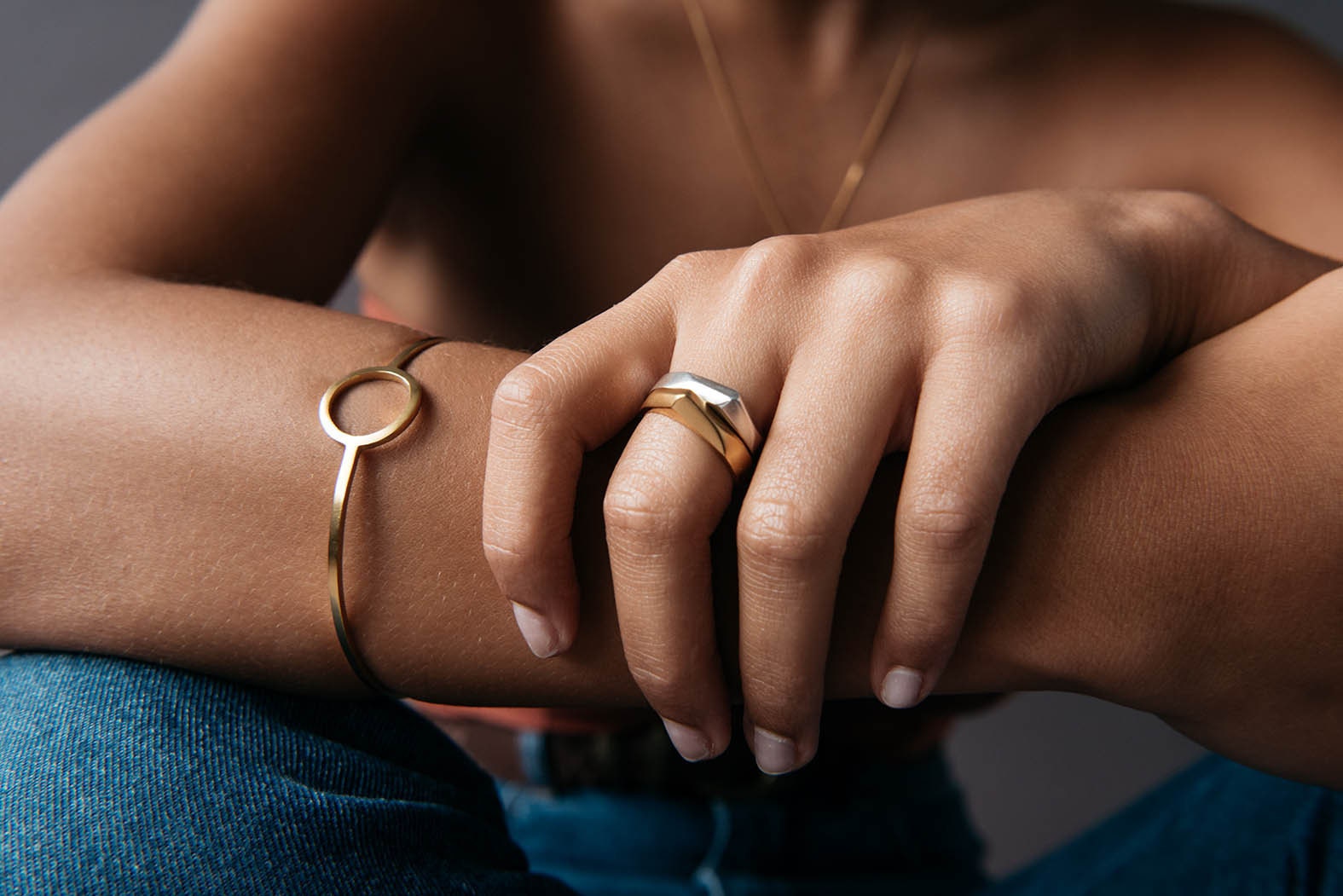 Gold Vermeil Full Moon Bangle Contemporary Gold Bangle | Etsy