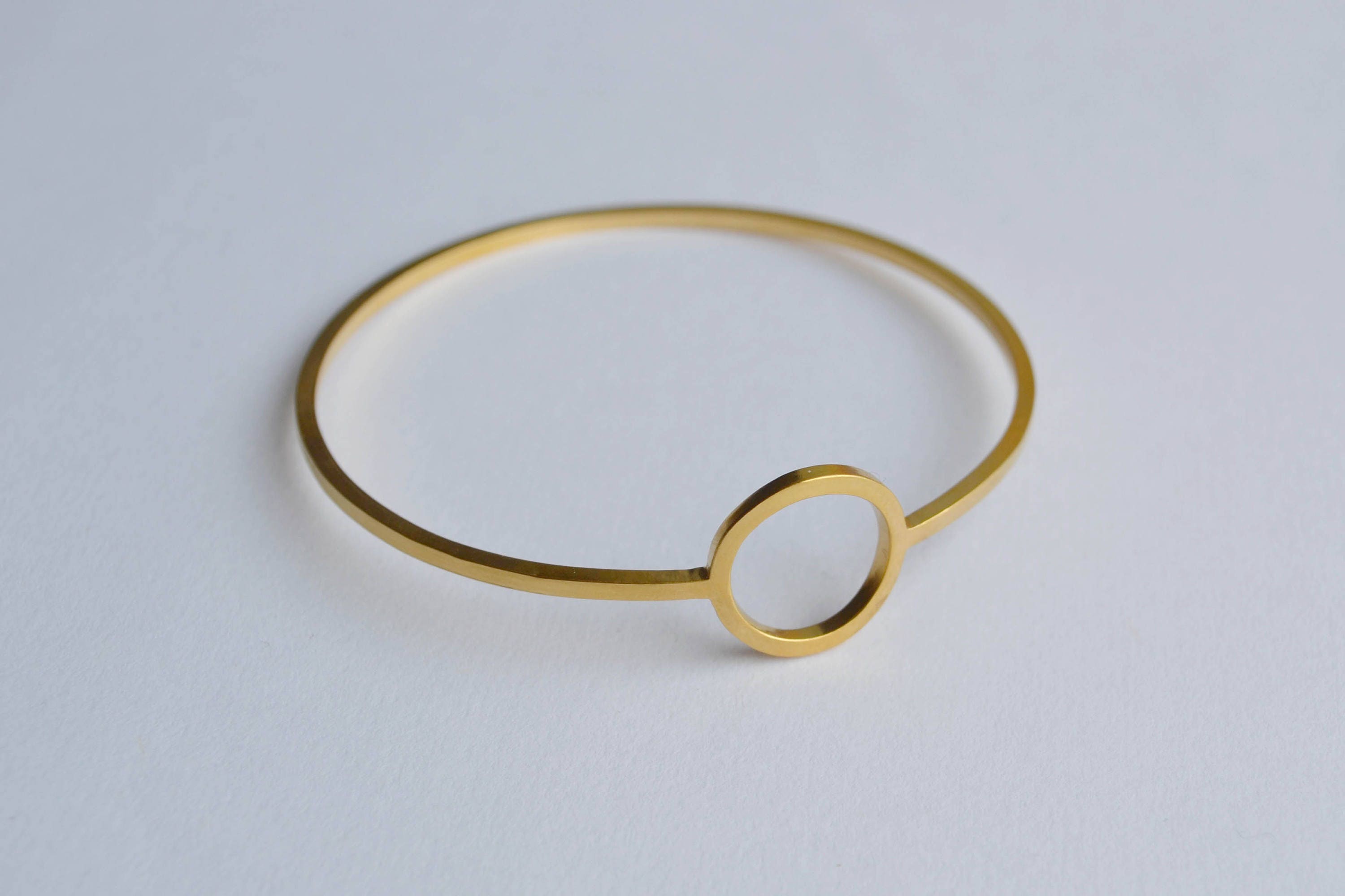 Gold Vermeil Full Moon Bangle Contemporary Gold Bangle | Etsy