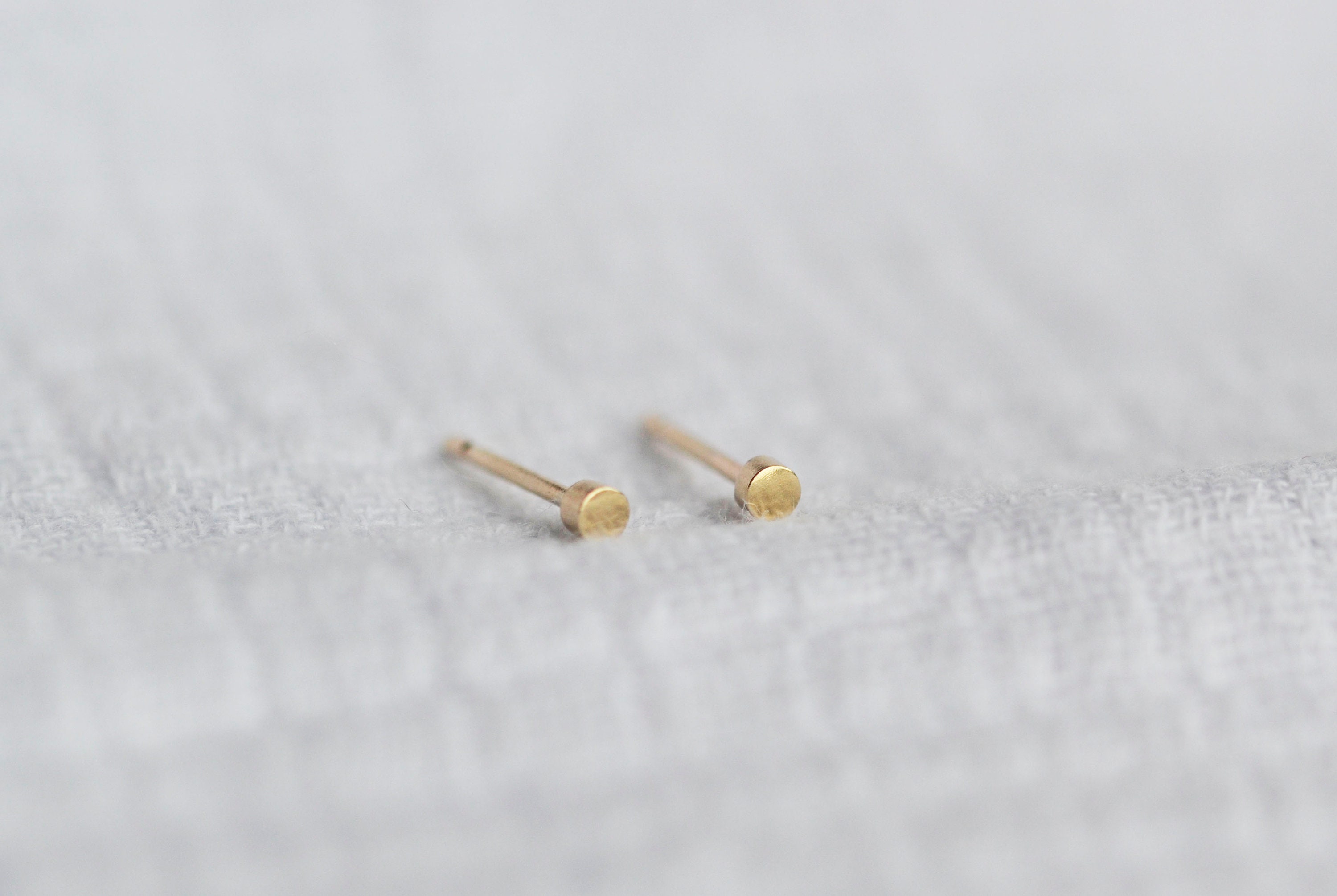 2mm Tiny 9ct Gold Circle Studs Everyday Tiny Gold Studs | Etsy