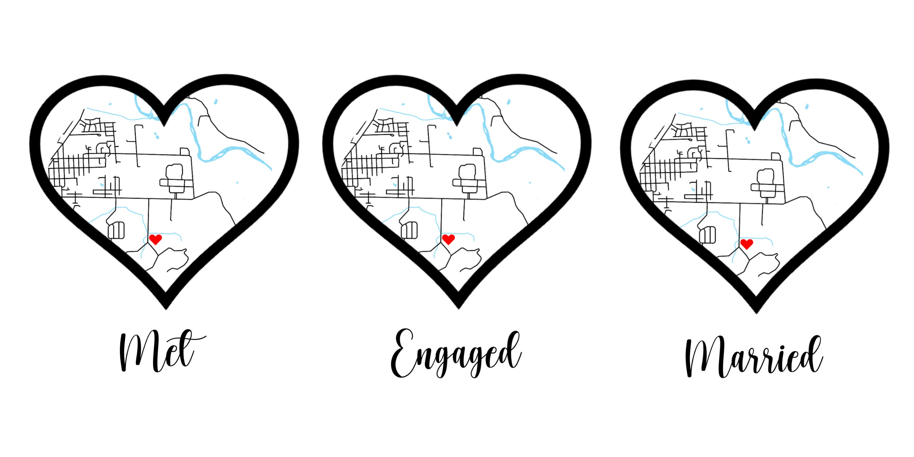 Custom Map Multiple Locations Digital Print Gift - Etsy