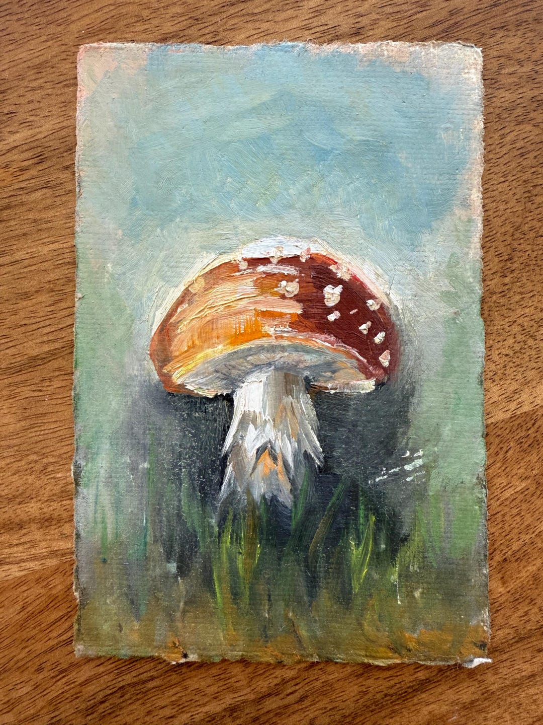 Mushroom Oil Painting - Etsy