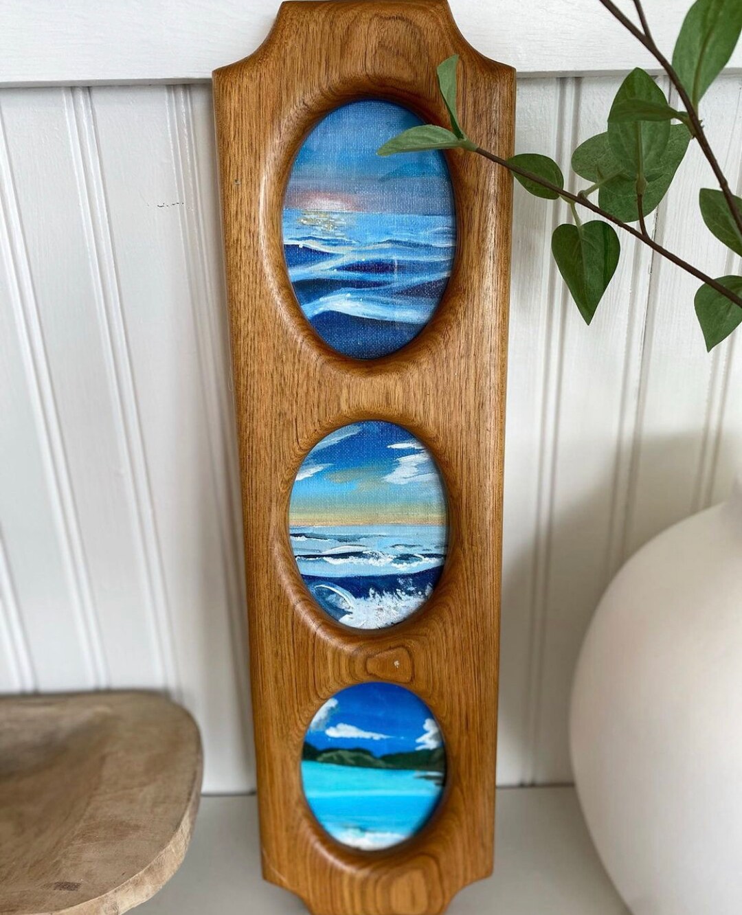 Hand-painted Oceans in Vintage Frame. - Etsy