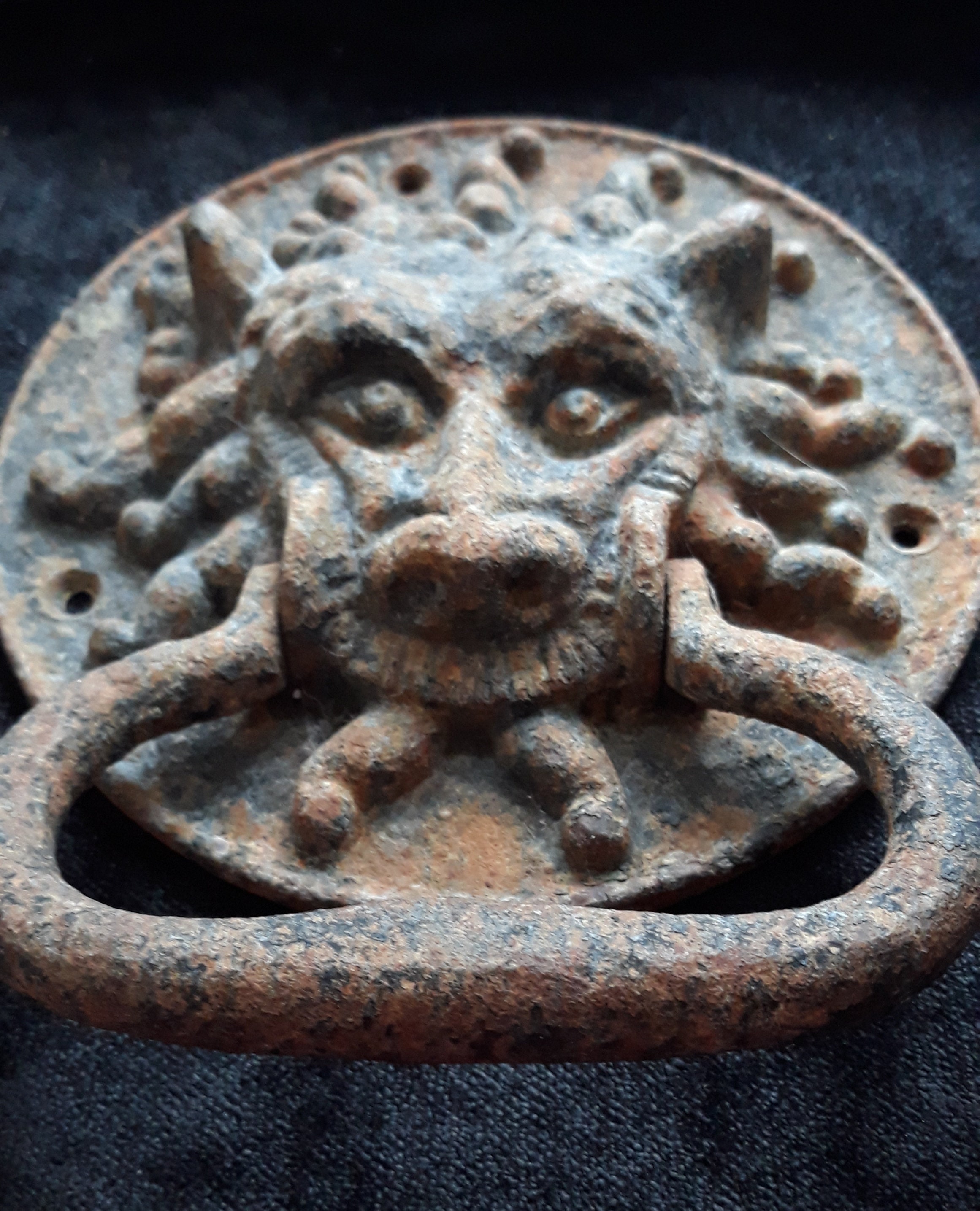Rare Iron Gargoyle Door Knocker Antique Masterpiece Medieval Treasure ...