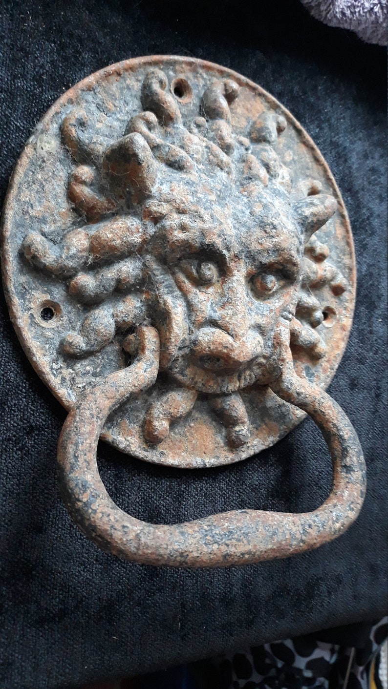Rare Iron Gargoyle Door Knocker Antique Masterpiece Medieval | Etsy