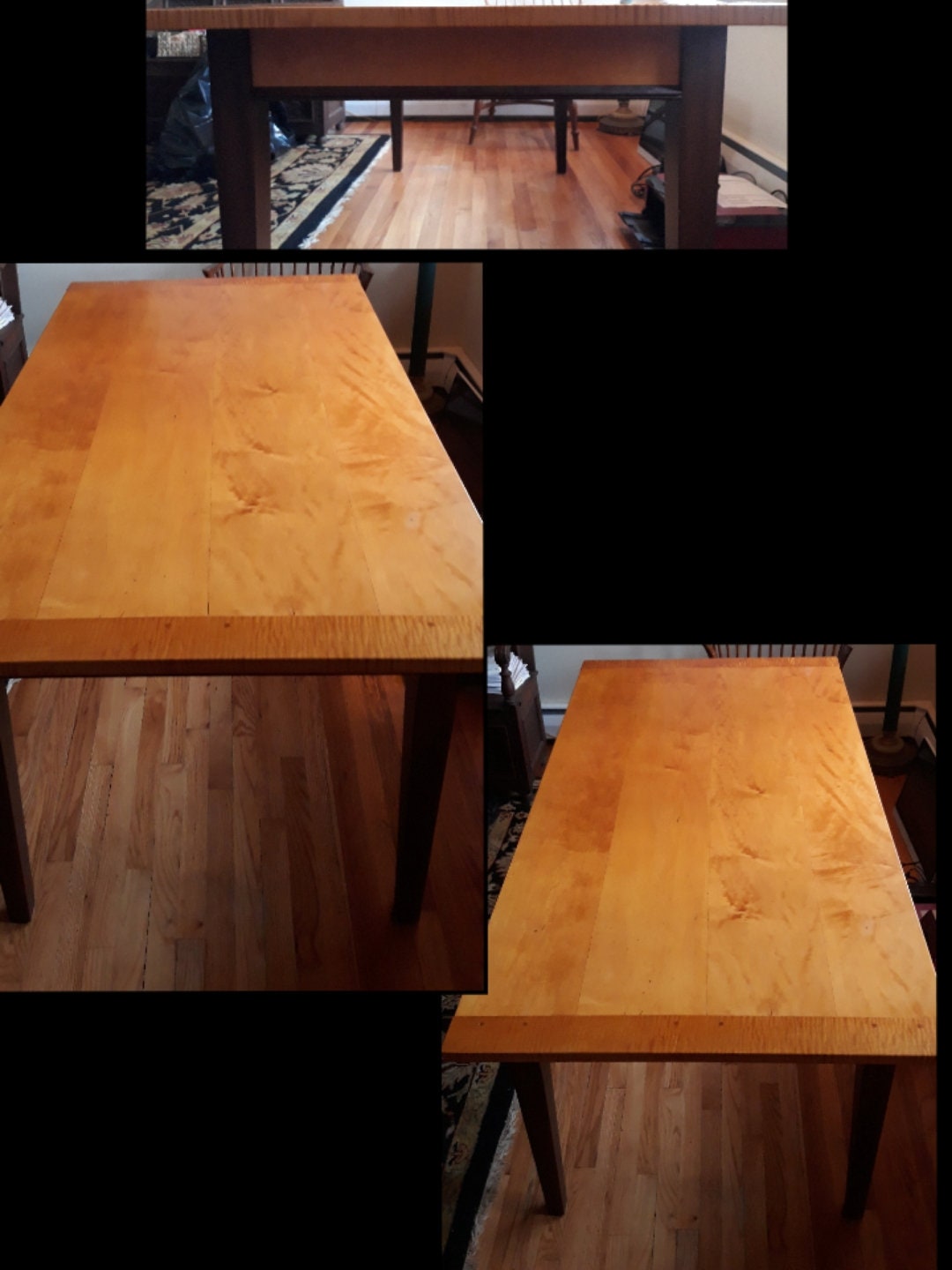 Stunning Handcrafted Tiger Maple Kitchen Table Philippine Mahogany ...