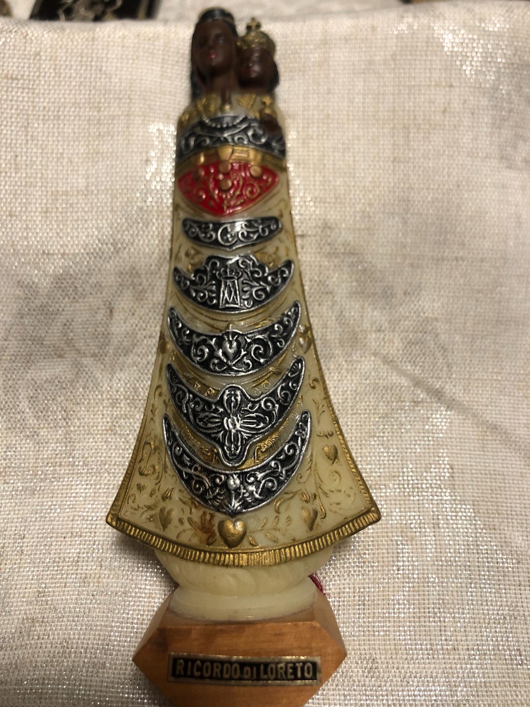 Statue of Our Lady Di Loreto Celluloid Statue Wood Base Rare Gem - Etsy