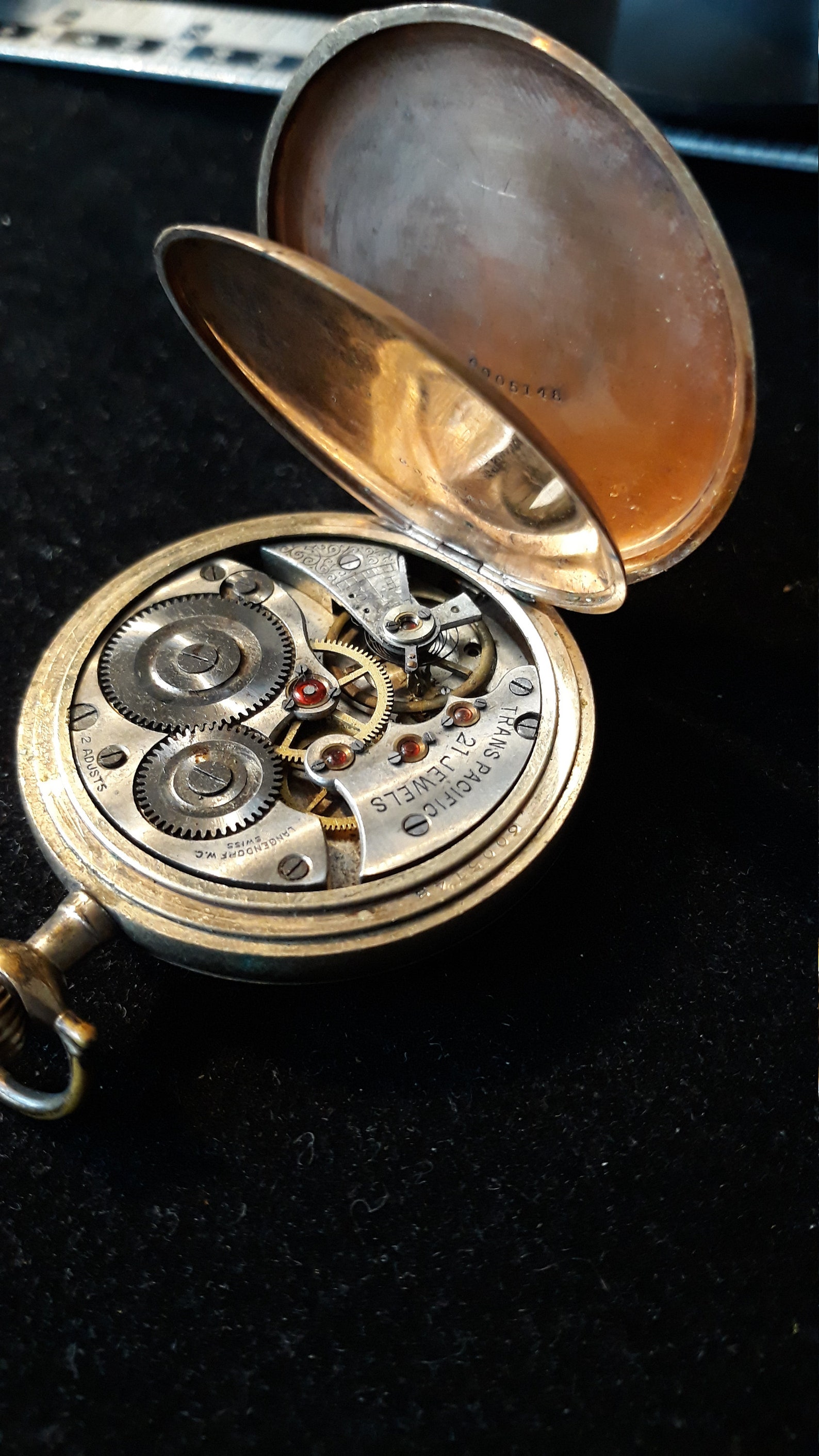 Rare Gold Trans Pacific Pocket Watch 21 Jewels Yellow Gold - Etsy