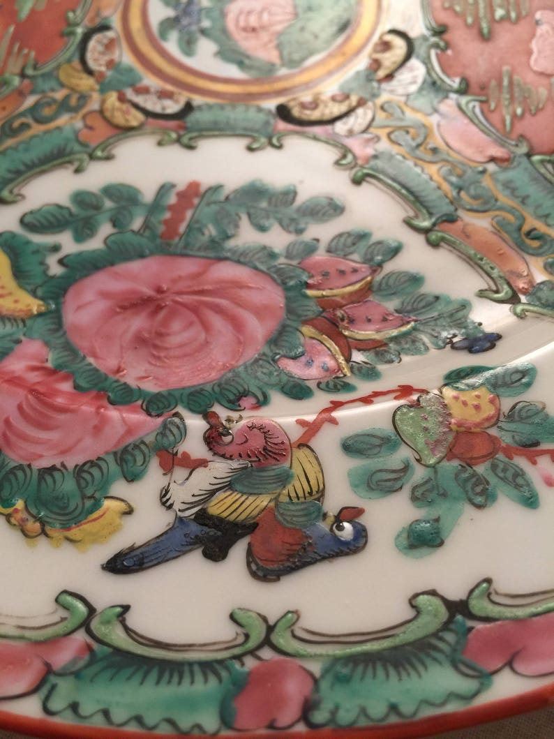 2 Hand Painted Chinese Rose Mandarin Porcelain Plates - Etsy