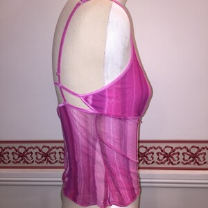 Vintage Cosabella Top Tank Fuscia Pink Sheer Exotic Striped Knit Must ...
