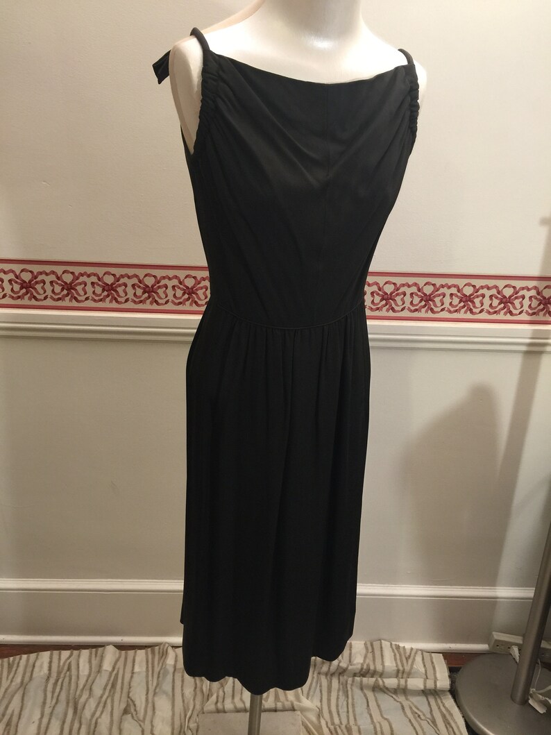 Stunning Vintage Lord & Taylor Molli Parnis NY Black Dress Luxury Lined ...