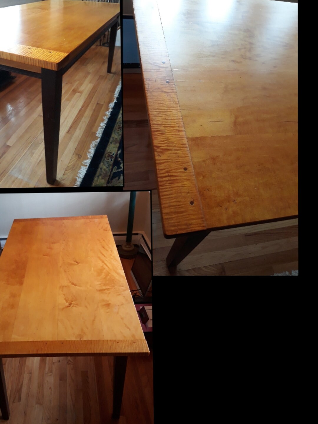 Stunning Handcrafted Tiger Maple Kitchen Table Philippine Mahogany ...