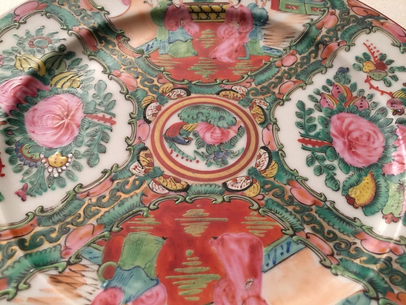 2 Hand Painted Chinese Rose Mandarin Porcelain Plates - Etsy
