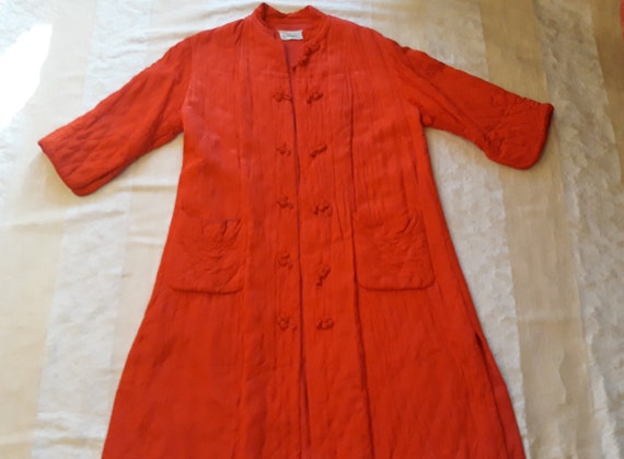 Red Kimono Robe Royal Silk Quilted Kimono Orange Red … - Gem