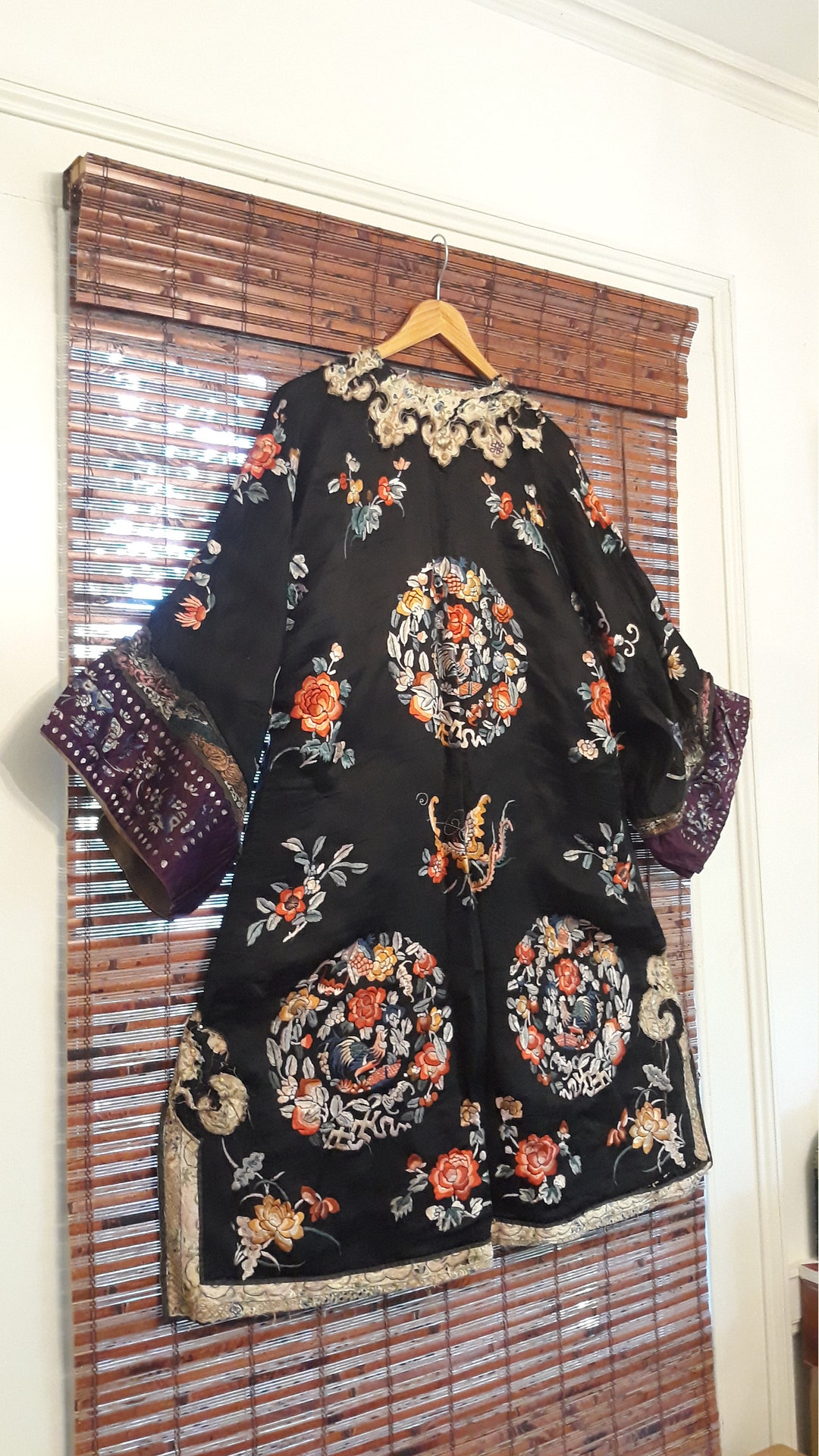 Antique Silk Robe Embroidered Silk Robe Collectible - Etsy