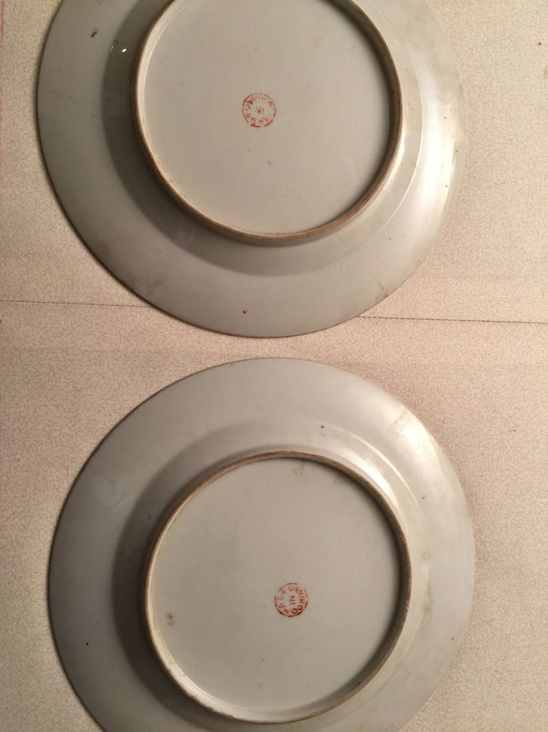 2 Hand Painted Chinese Rose Mandarin Porcelain Plates - Etsy