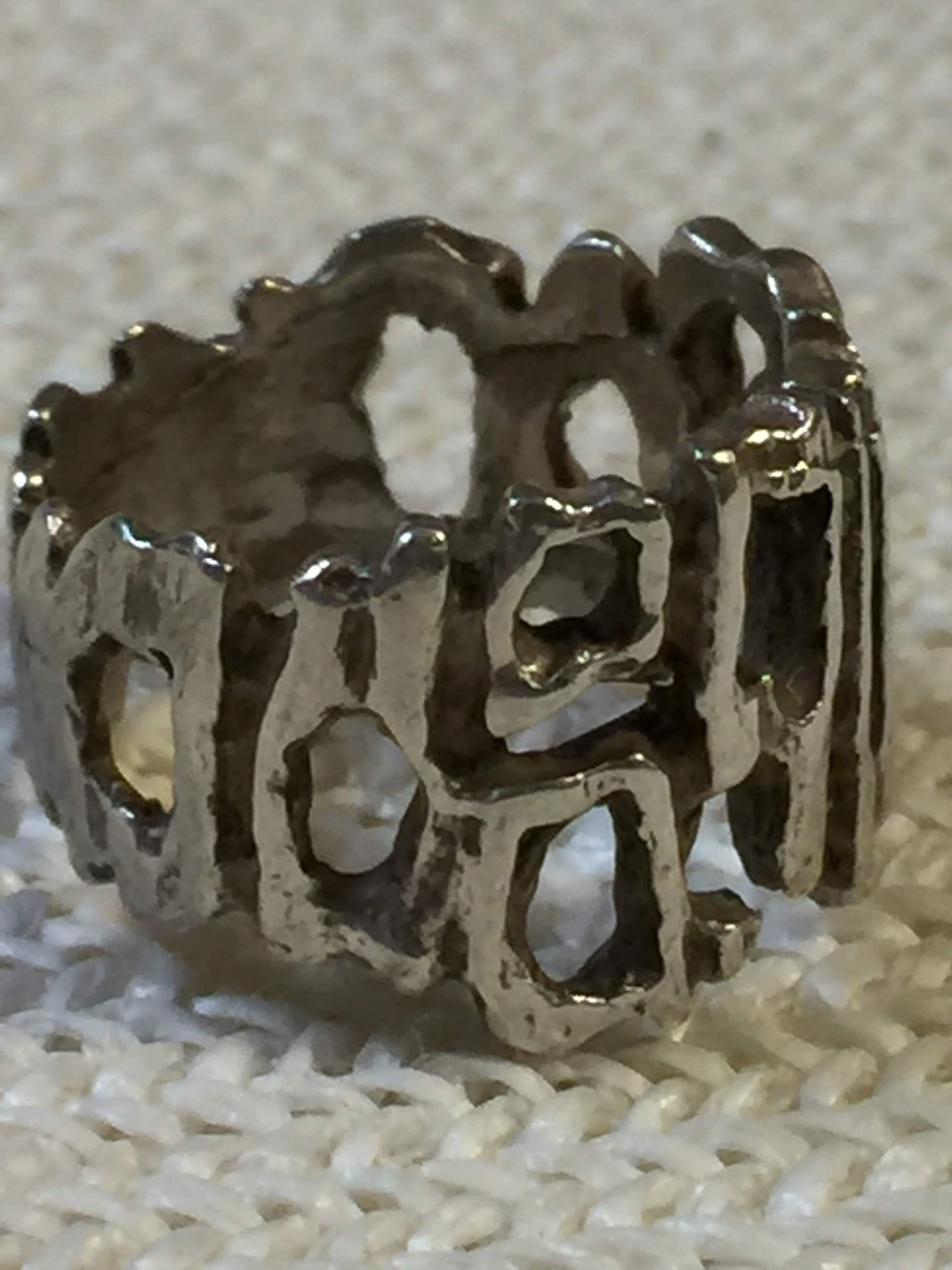 Vintage Sterling Silver Brutalist Ring Masterpiece Gem Lot | Etsy