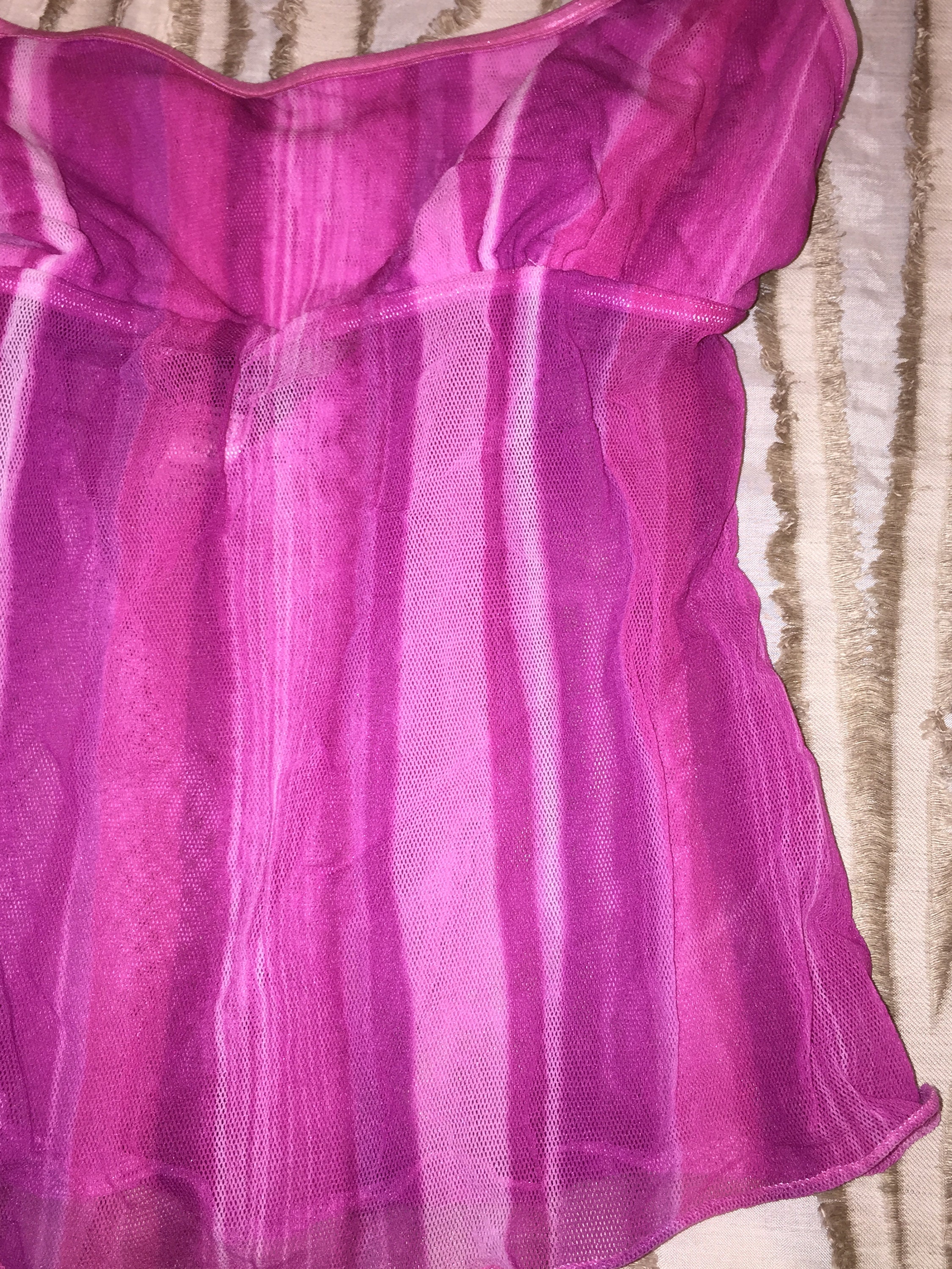 Vintage Cosabella Top Tank Fuscia Pink Sheer Exotic Striped Knit Must ...