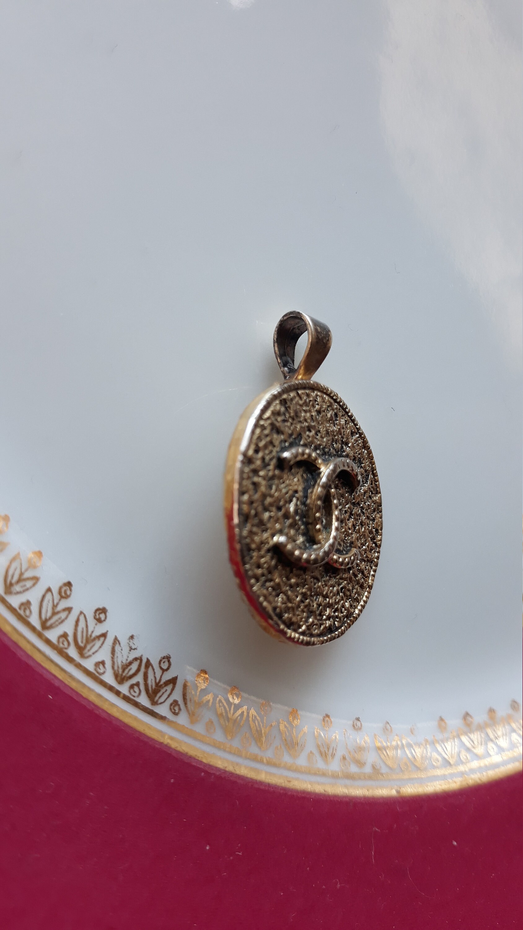 Rare Chanel Button Pendant Designer Jewelry Necklace Charm Brutalist ...