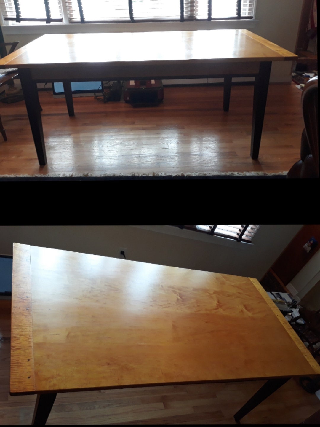 Stunning Handcrafted Tiger Maple Kitchen Table Philippine Mahogany ...