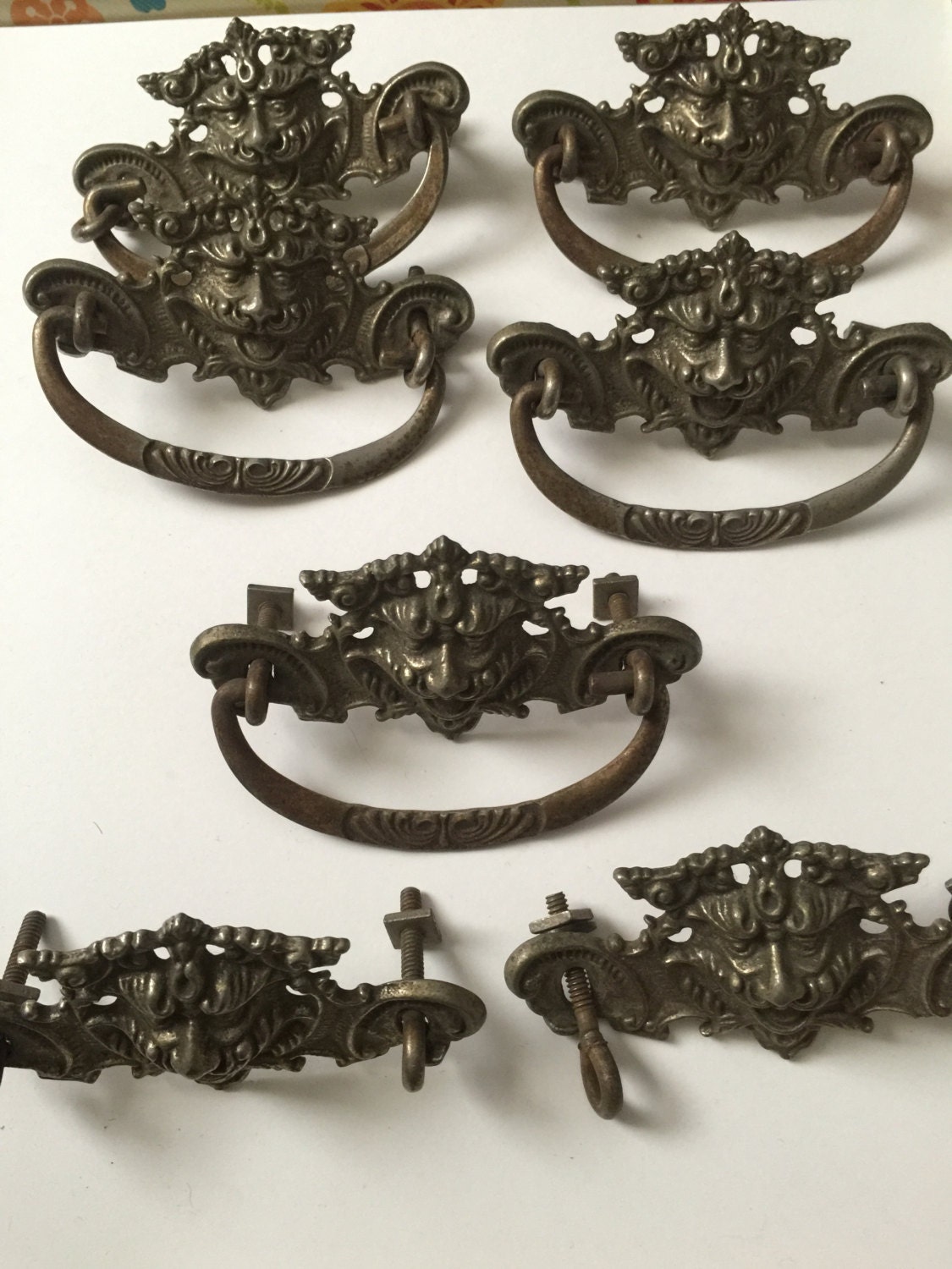 Rare Gorgan Vintage Draw Pulls Medieval Dragon Brass Bronze - Etsy