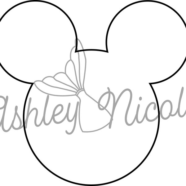 Mickey Mouse Head Outline Template - Etsy