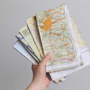 Paper Map Lot 5pc – Wrinkled & Weathered for Junk Journals ...