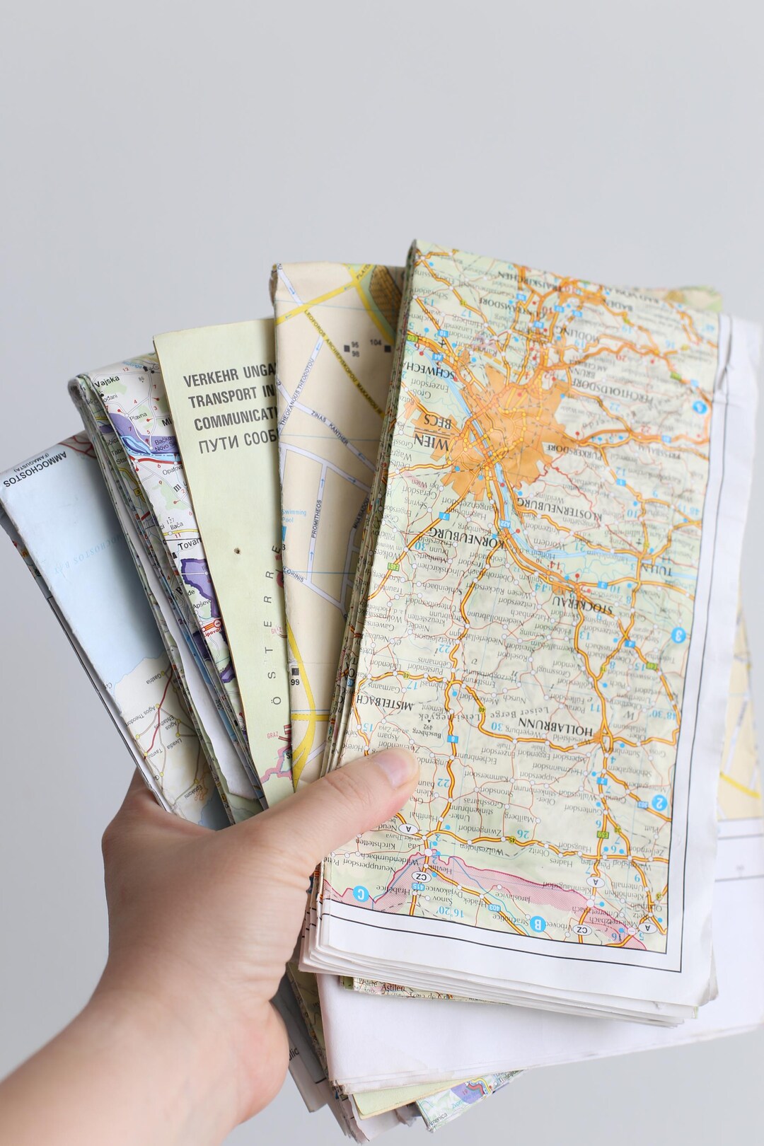 Paper Map Lot 5pc – Wrinkled & Weathered for Junk Journals ...