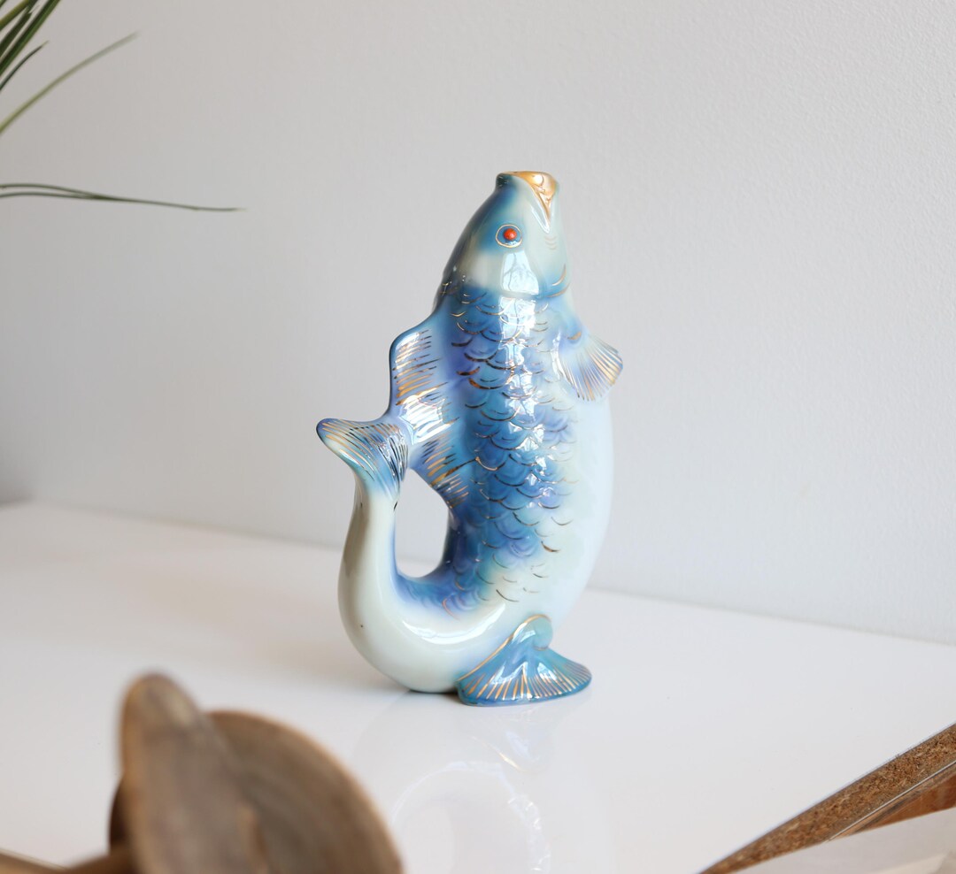 Porcelain Fish Shaped Decanter for Vodka Vintage Decorative Barware ...