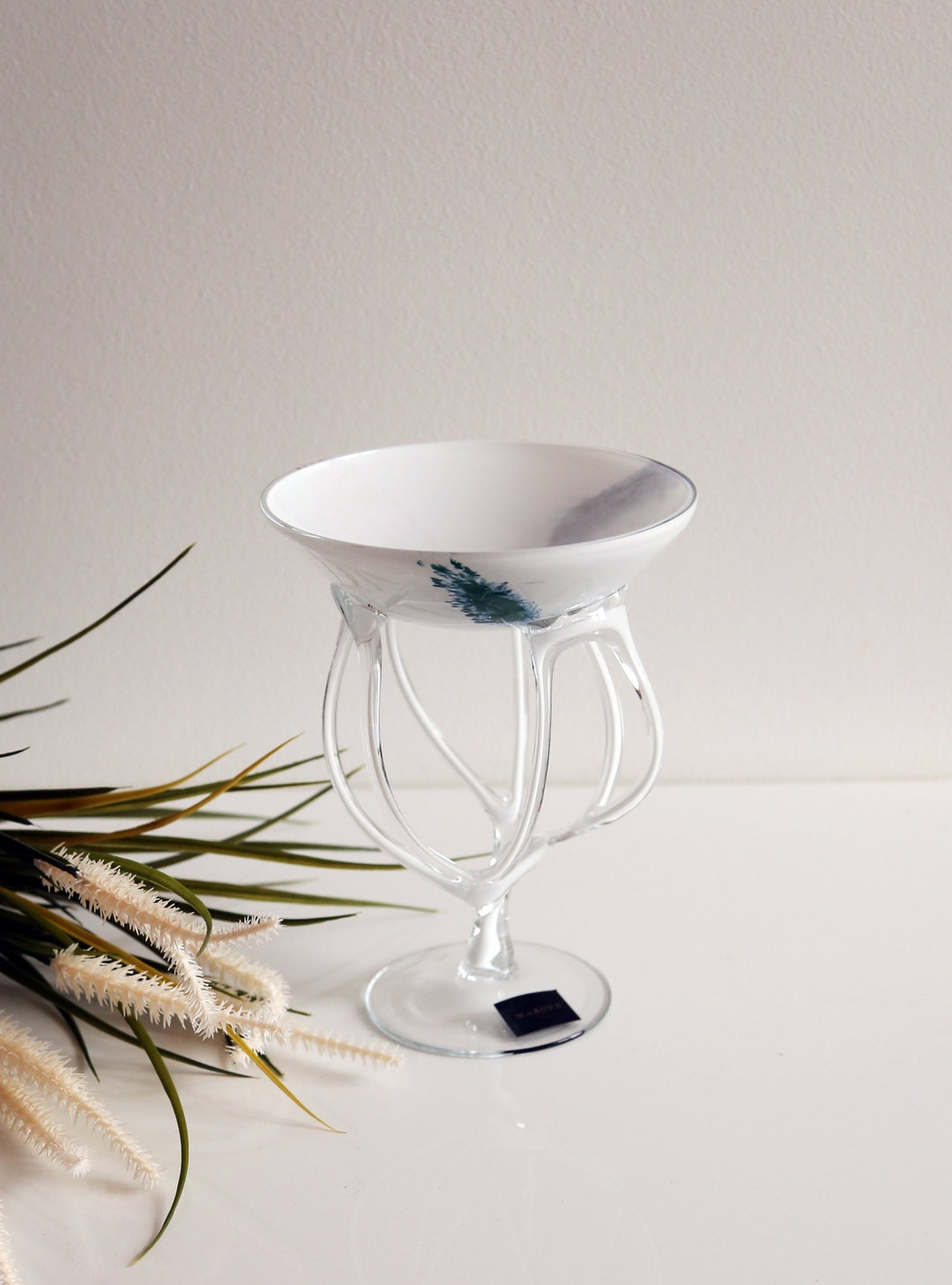 Makora Krosno Thread-footed Glass Bowl With One of a Kind Handblown ...