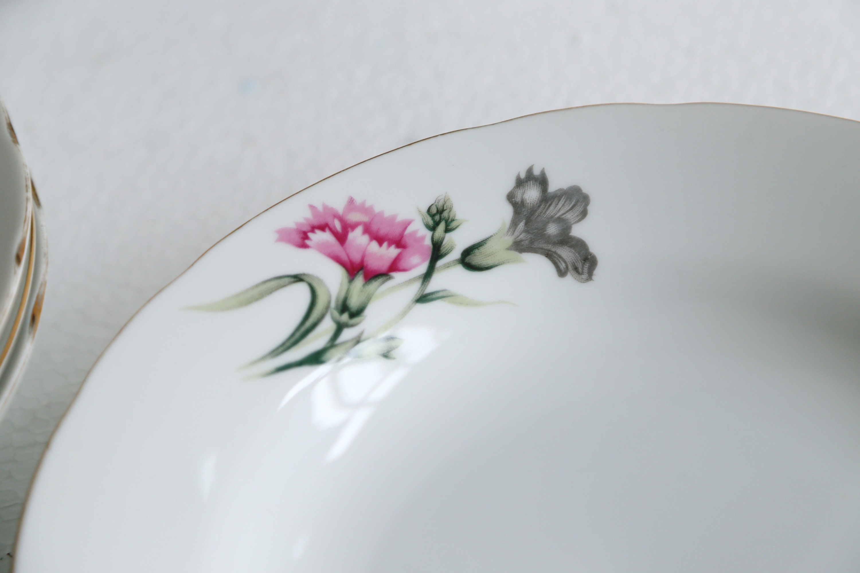 Set of 5 Vintage Yamatsu Porcelain Plates Floral Pattern Ceramic Plates ...
