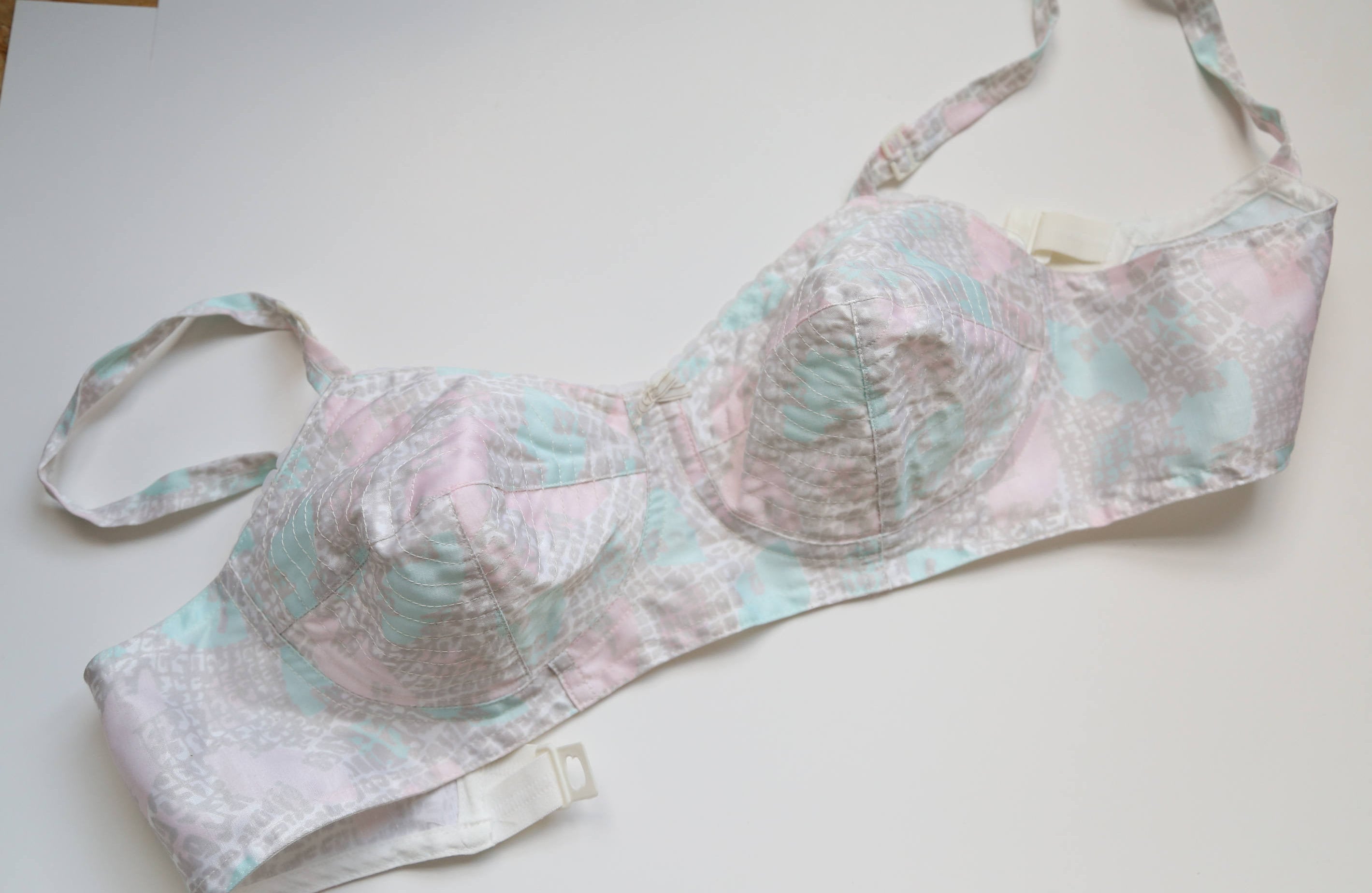 1990s Bralette US 32C Pastel Atlas and Cotton Bullet Bra NOS Lingerie ...