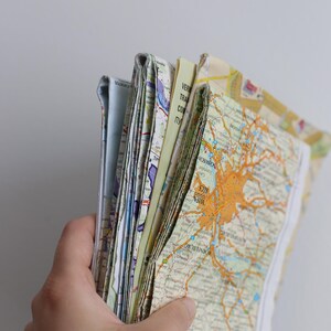 Paper Map Lot 5pc – Wrinkled & Weathered for Junk Journals ...