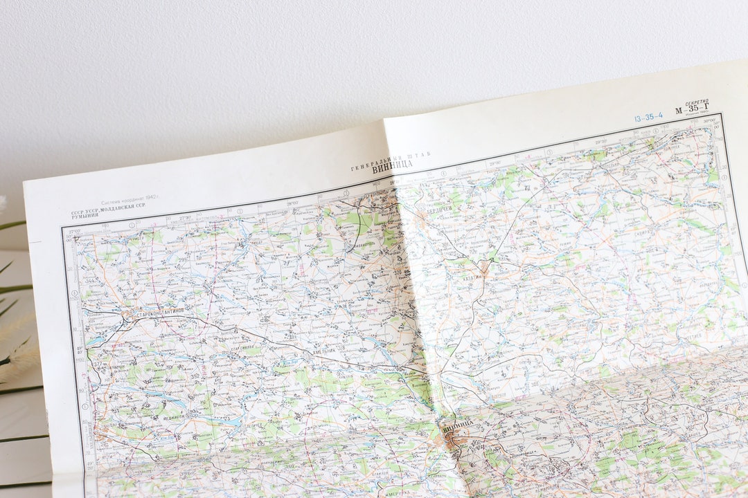 Soviet Military Survey Map of Vinnytsia Ukraine Printed 1980 USSR ...