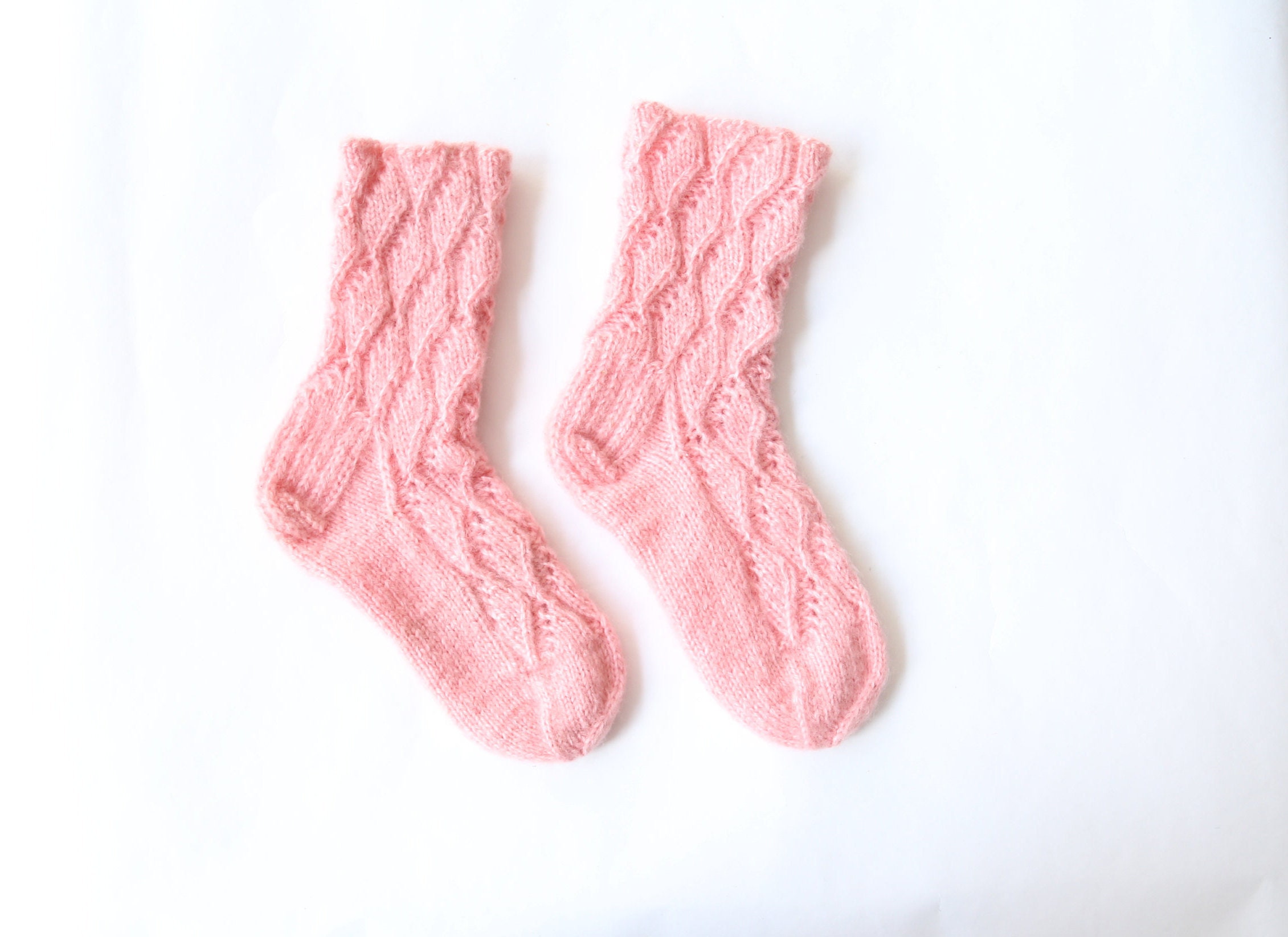 Vintage Handknitted Pink Womans Socks Handknitted Wool Socks - Etsy