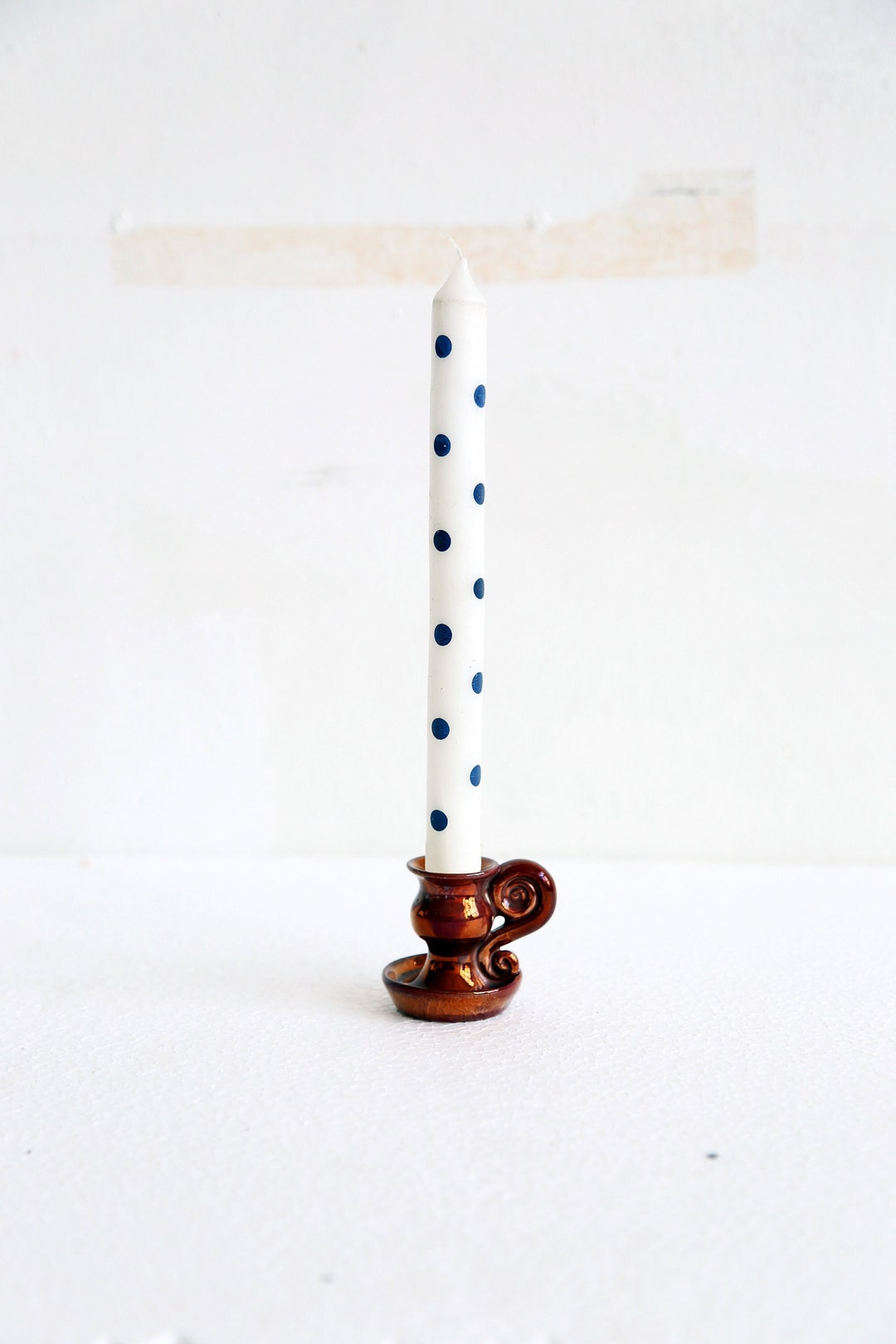 Vintage Copper Red Ceramic Candle Holder: Handmade Folk Centerpiece - Etsy