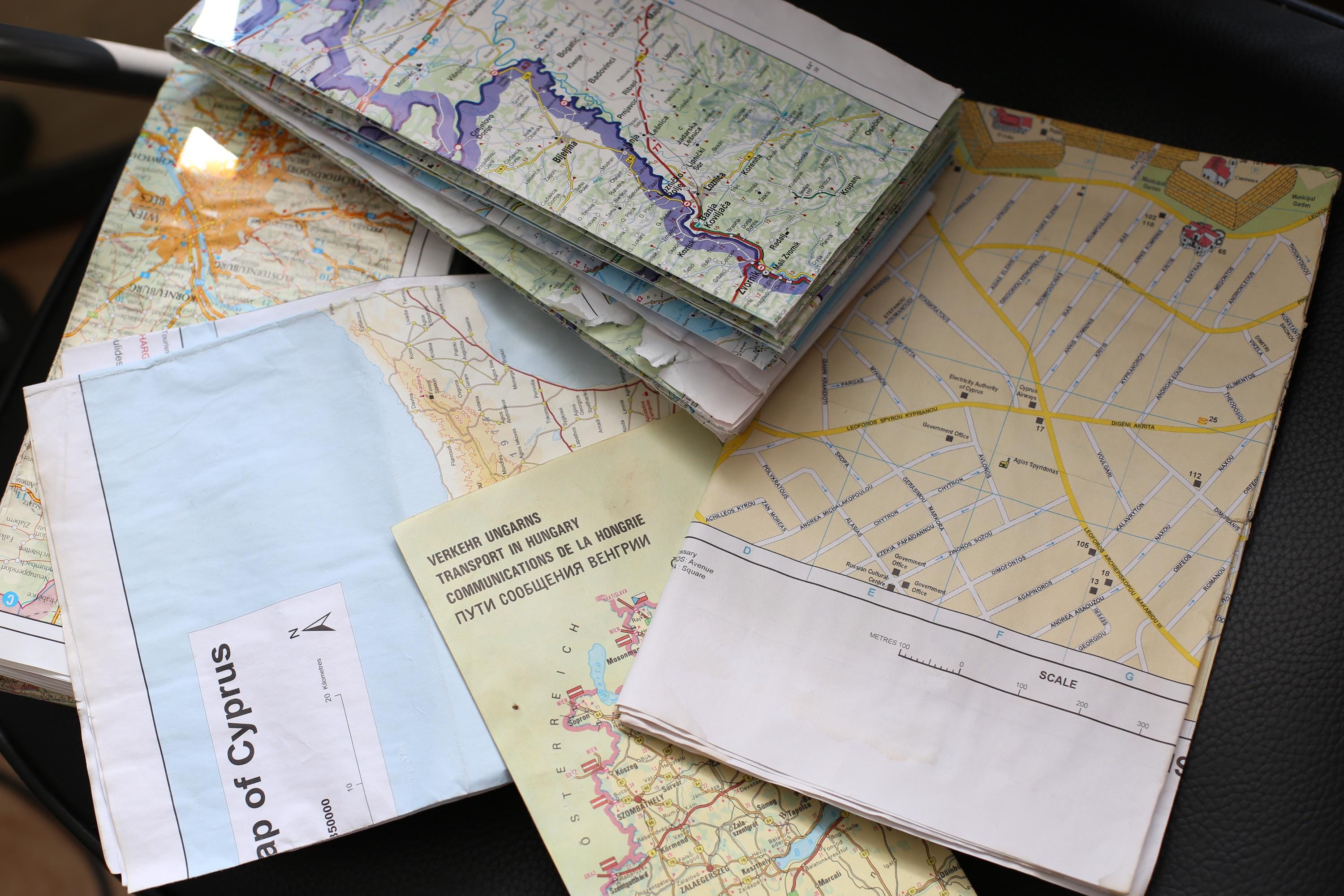 Paper Map Lot 5pc – Wrinkled & Weathered for Junk Journals ...