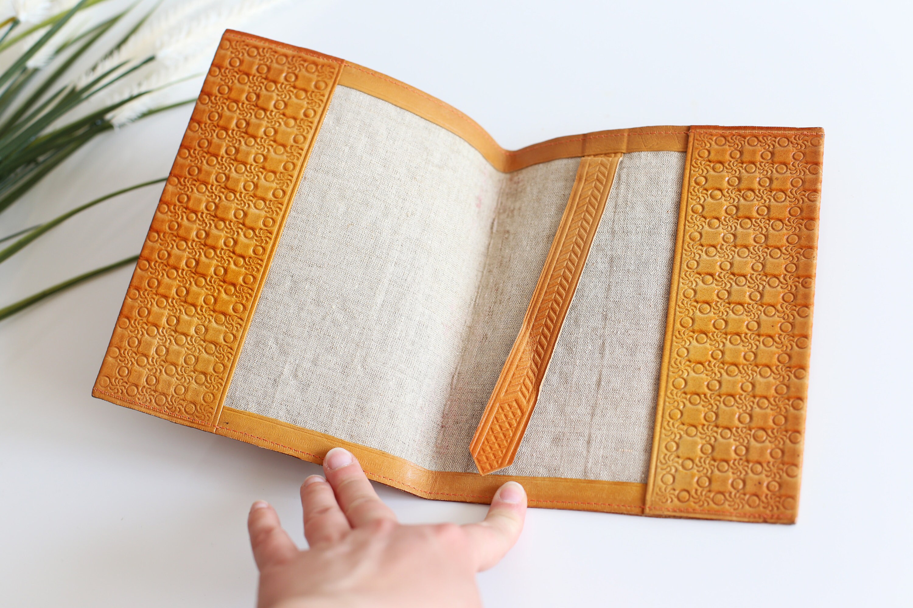 Embossed Leather Book Covers for Small Books or Notebooks Leather ...