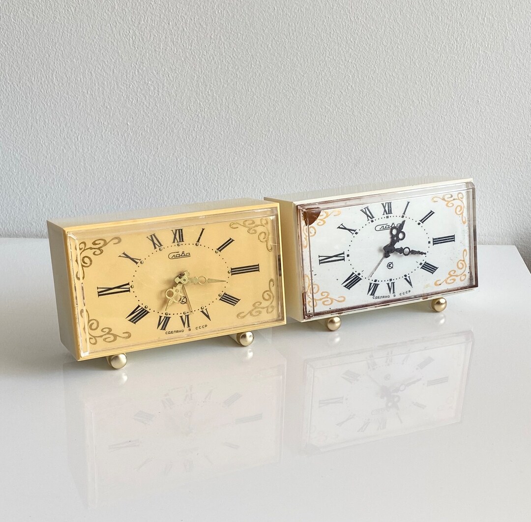 Vintage Quartz Alarm Clocks Slava for Decorative Purposes - NOT TESTED ...