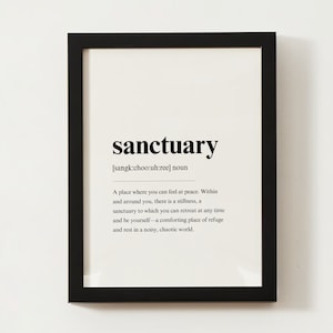 Sanctuary Definition Peaceful Home Digital PDF - Bold + Unbolded - Etsy