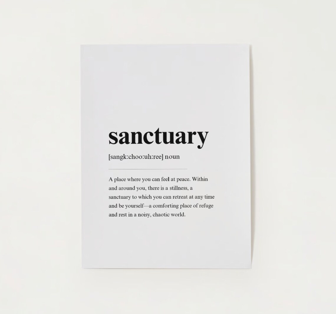 Sanctuary Definition Peaceful Home Digital PDF - Bold + Unbolded - Etsy