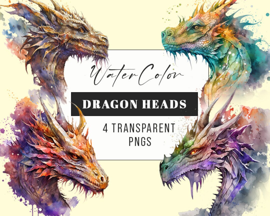 Dragon Watercolor Digital Downloads - Stunning Clipart and PNG Designs ...