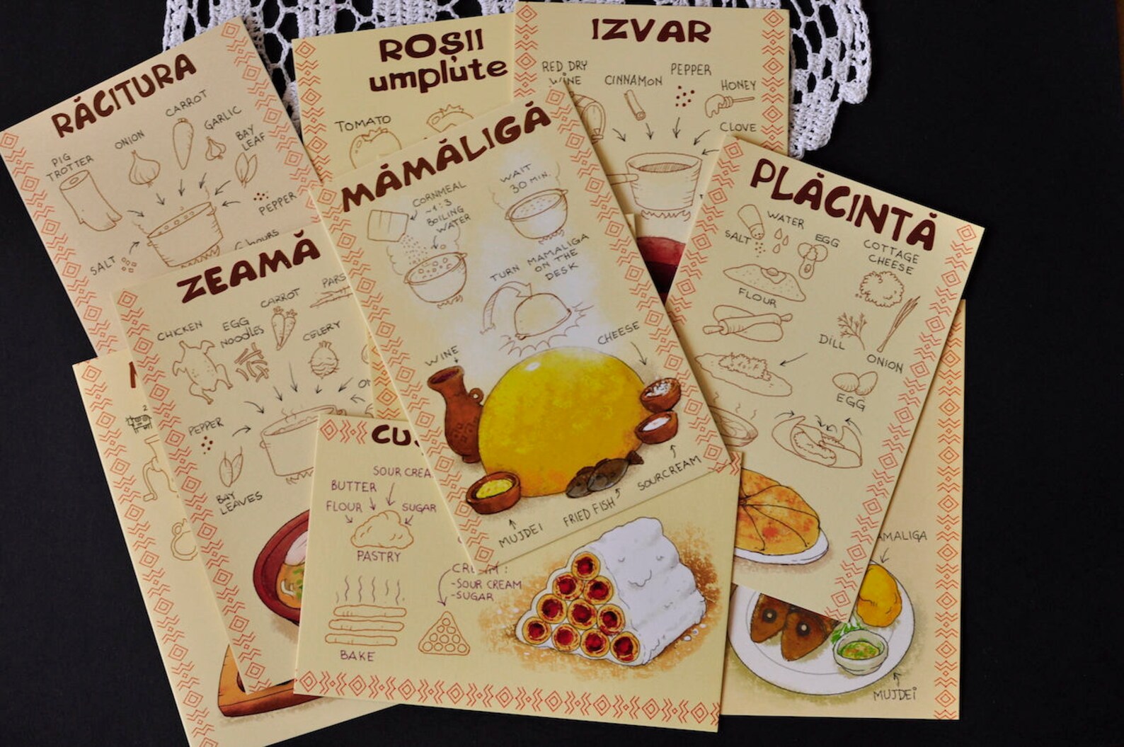 Pack of 13 Postcards - Set of Recipe Postcards - Art Postcards Set ...